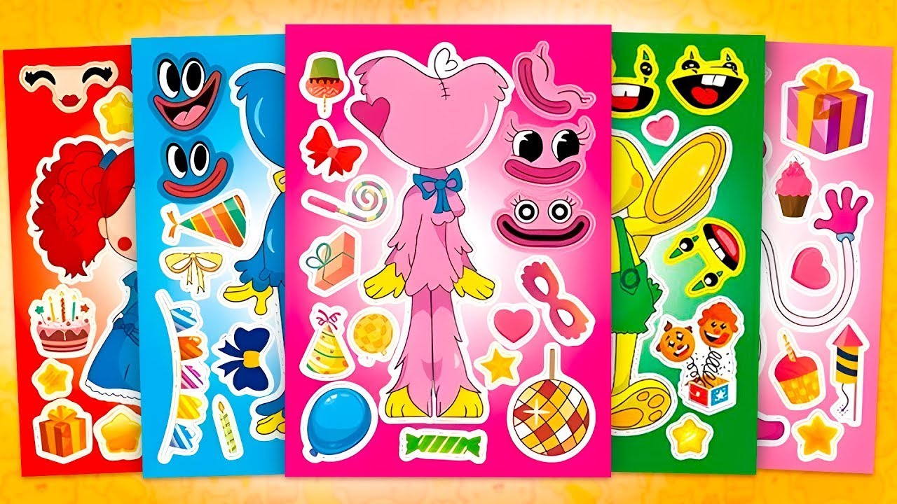 [ToyASMR] Decorate with Sticker Book Poppy Playtime 4 #paperdiy #asmr # ...