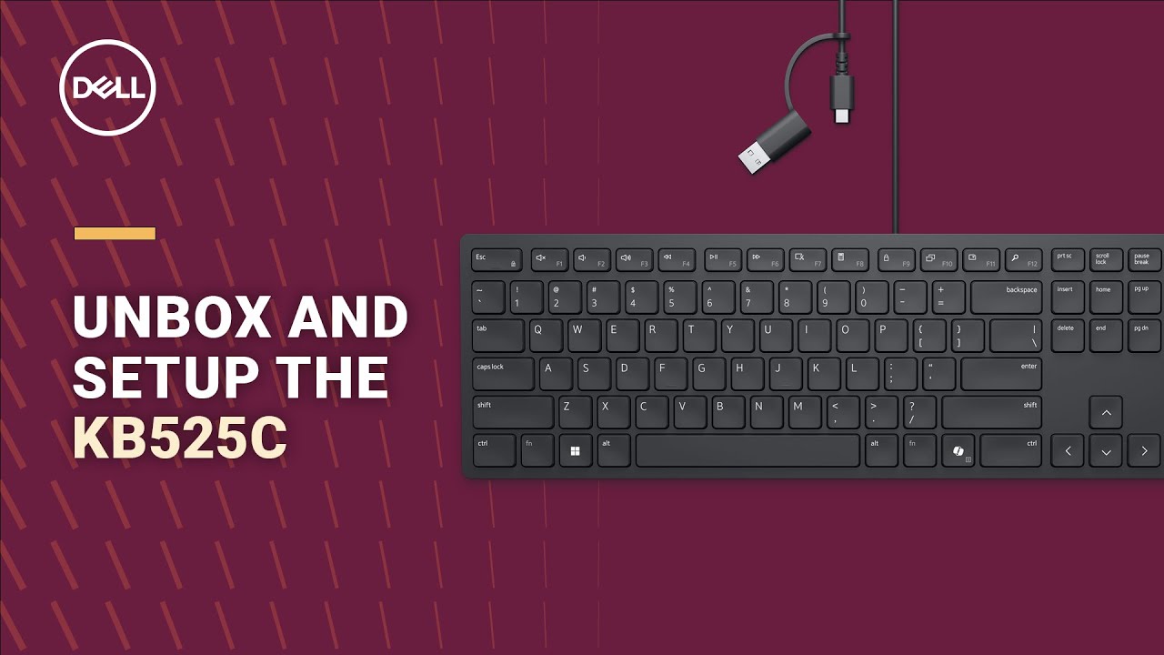 Unbox and set up your Dell Wired Collaboration Keyboard - KB525C - YouTube
