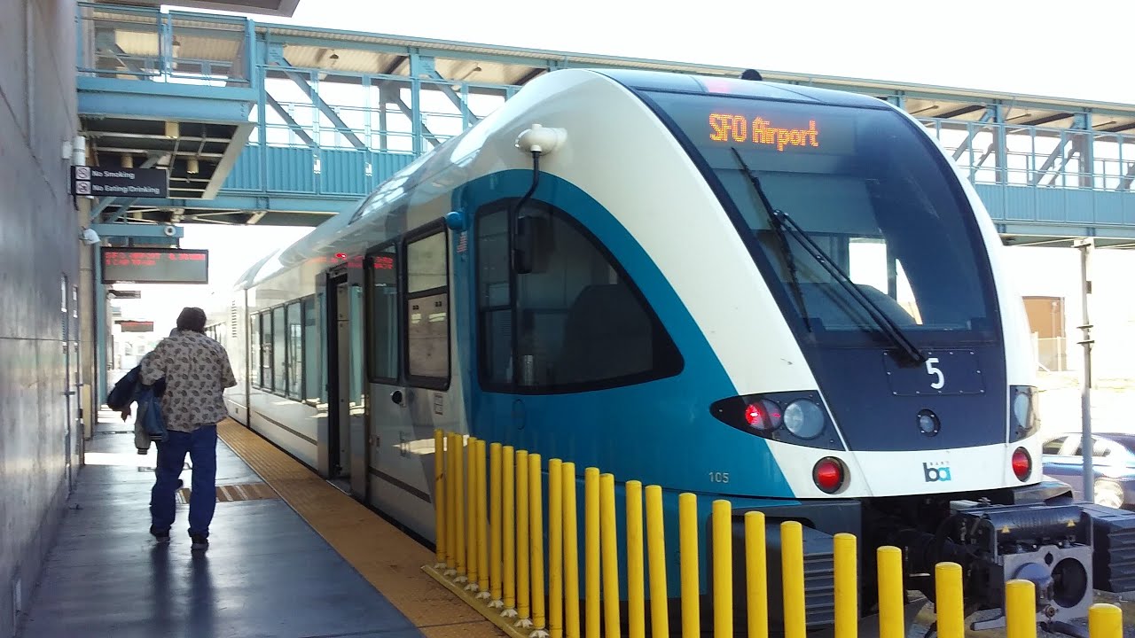 eBART 2016 Stadler GTW 105 | 1-Car Yellow Line Train to SFO Airport ...