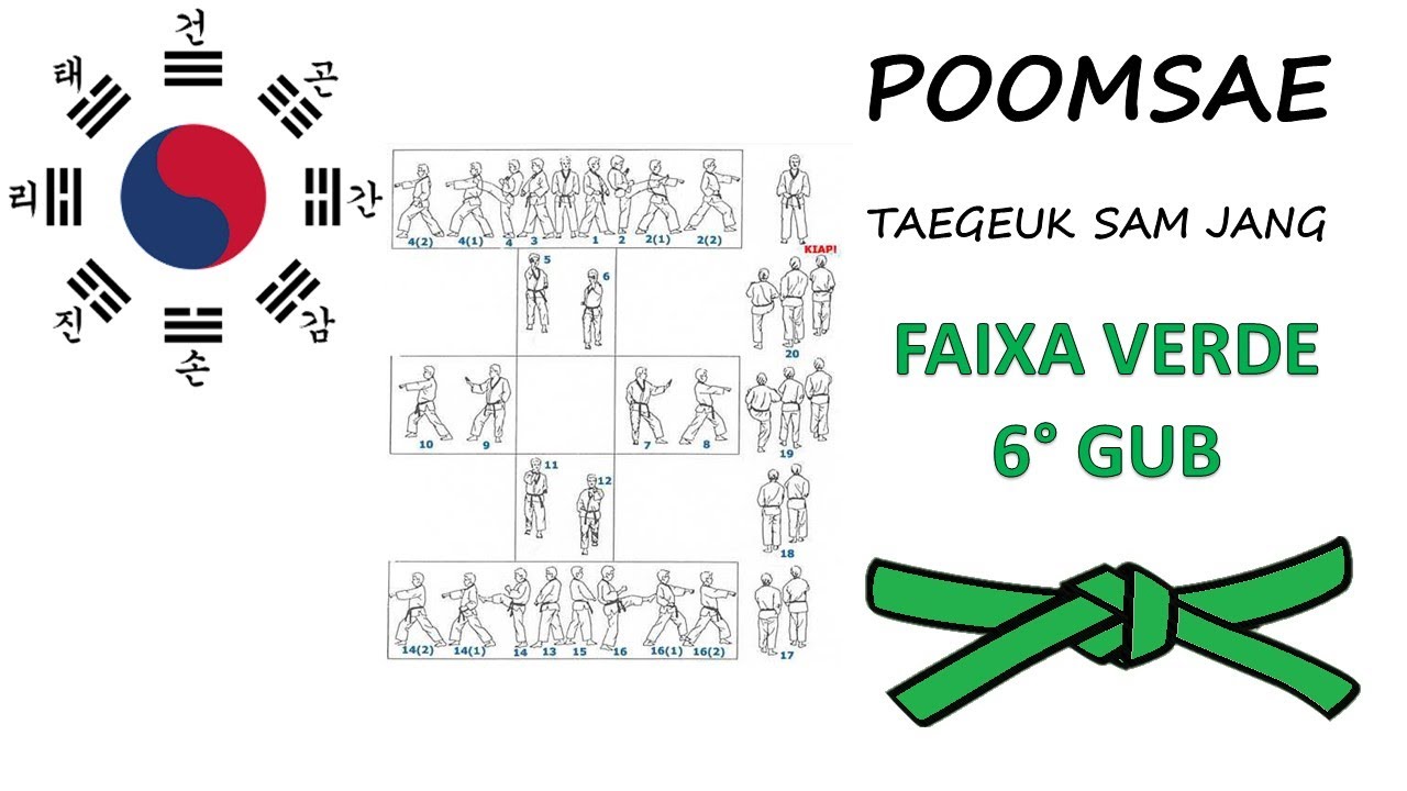 POOMSAE DA FAIXA VERDE - (Taegeuk Sam Jang) - YouTube