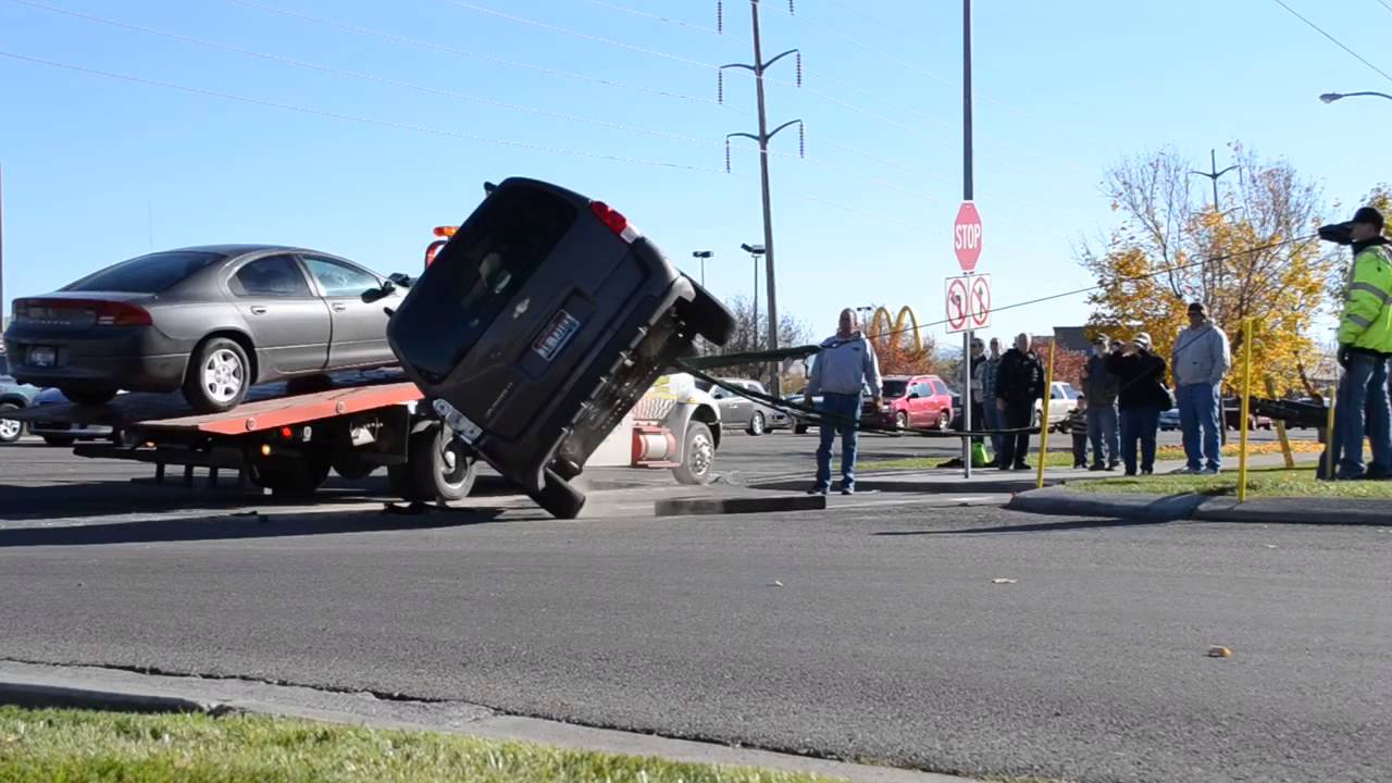 SUV flips after collision on Hitt Rd. in Idaho Falls - YouTube