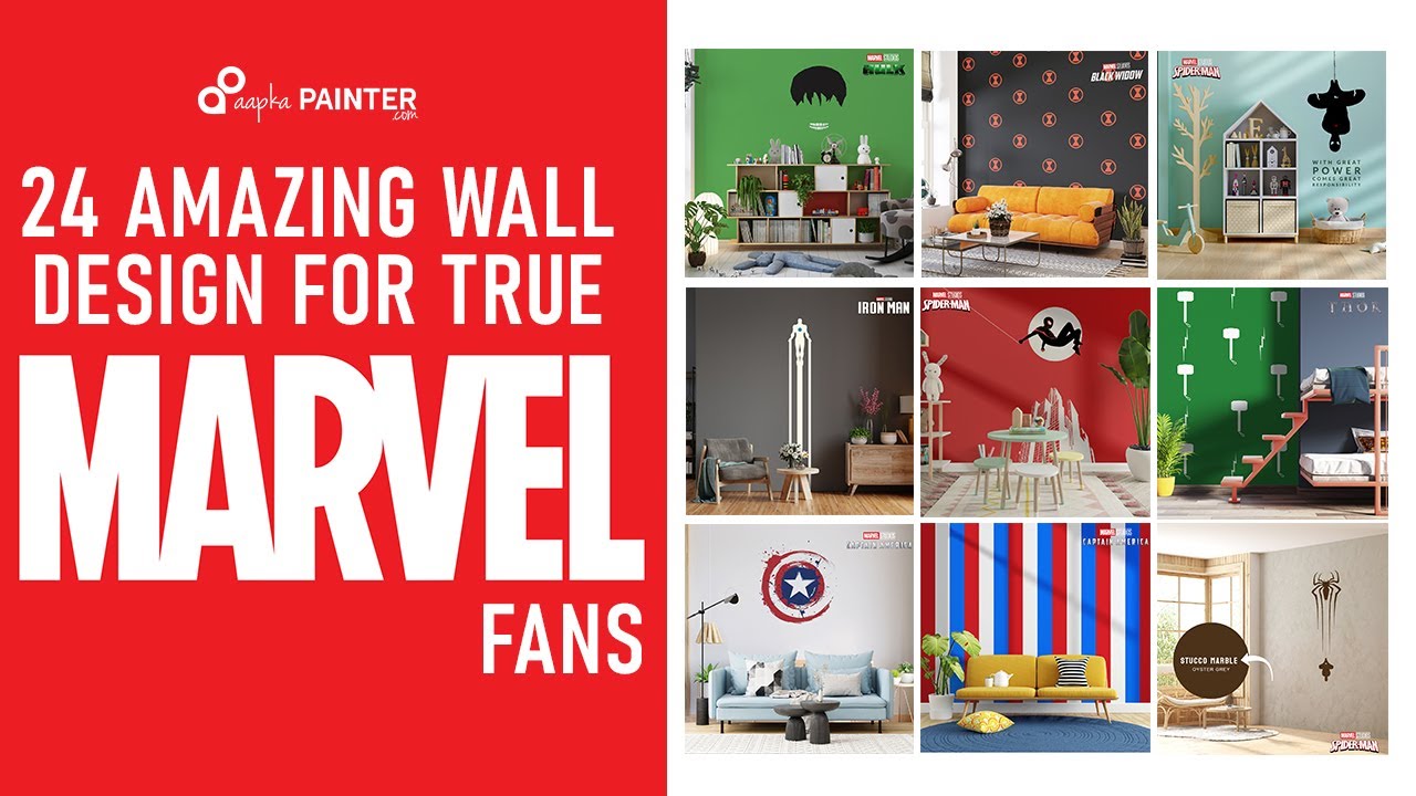24 amazing wall design for true Marvel Fans | Marvel wall design ideas ...
