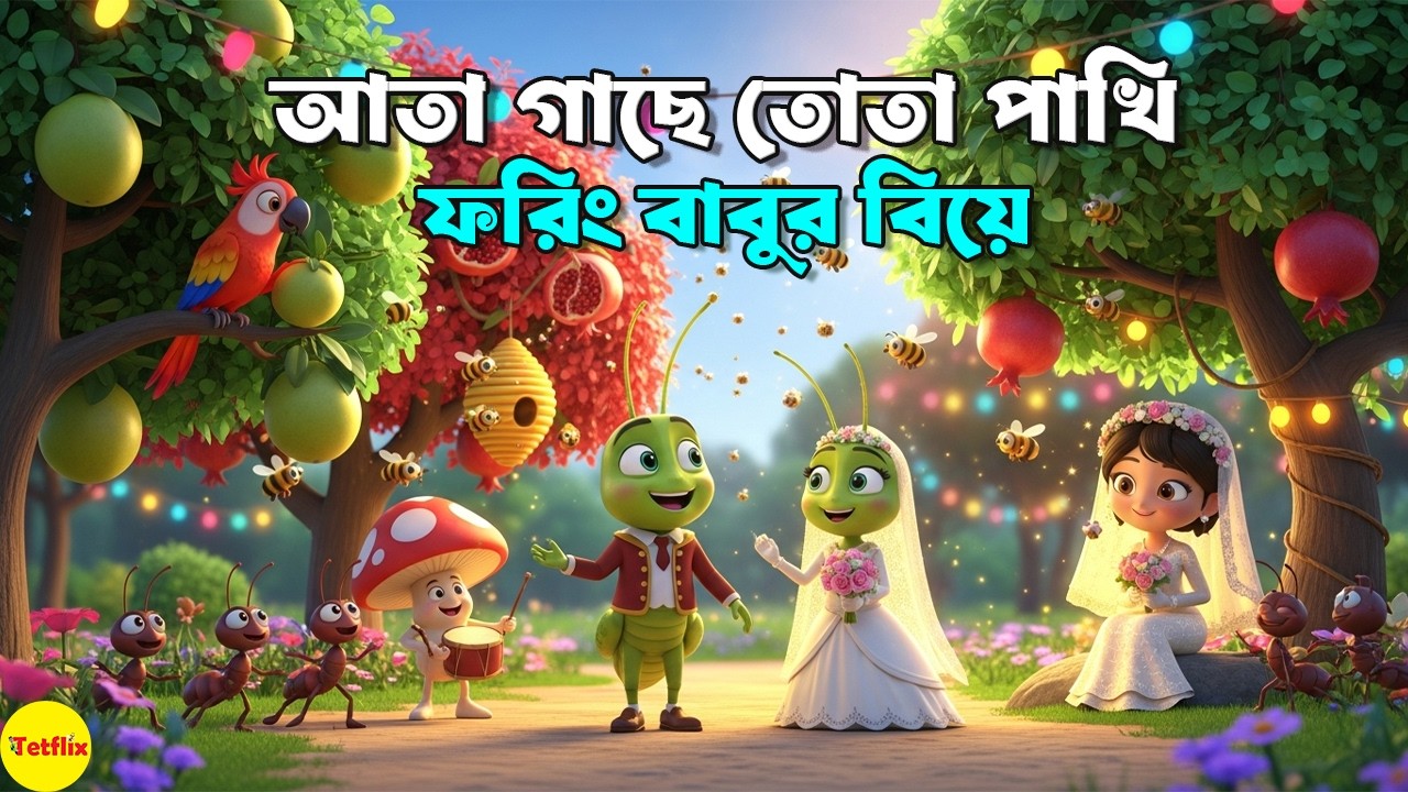 Bangla chora cartoon | ata gache tota pakhi | phoring babur biay ...