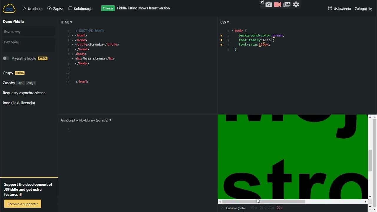 Programuje w JSFiddle - YouTube