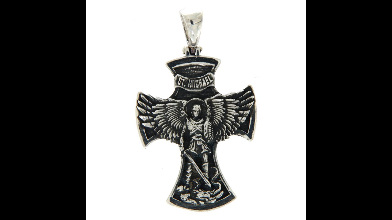 Pandant Cruce Argint 925 Arhanghelul Mihail Puternic Protector stilunic ...