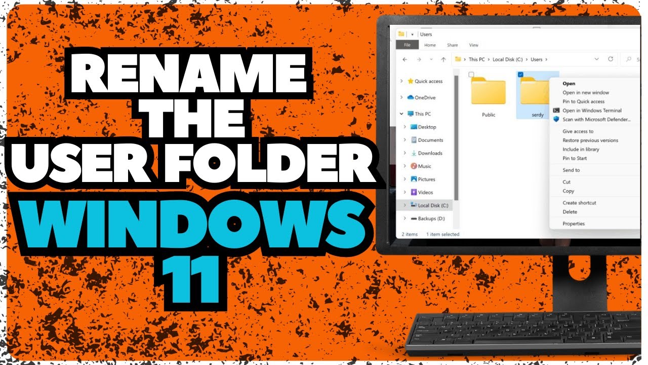 Windows 11 | This Is How You Rename The User Folder - YouTube