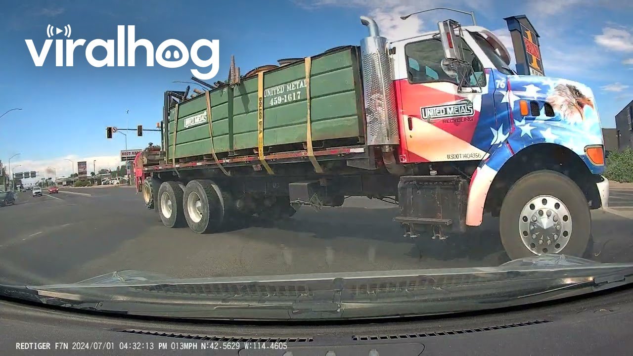 Red Light Running Truck At Five Point Intersection || ViralHog - YouTube