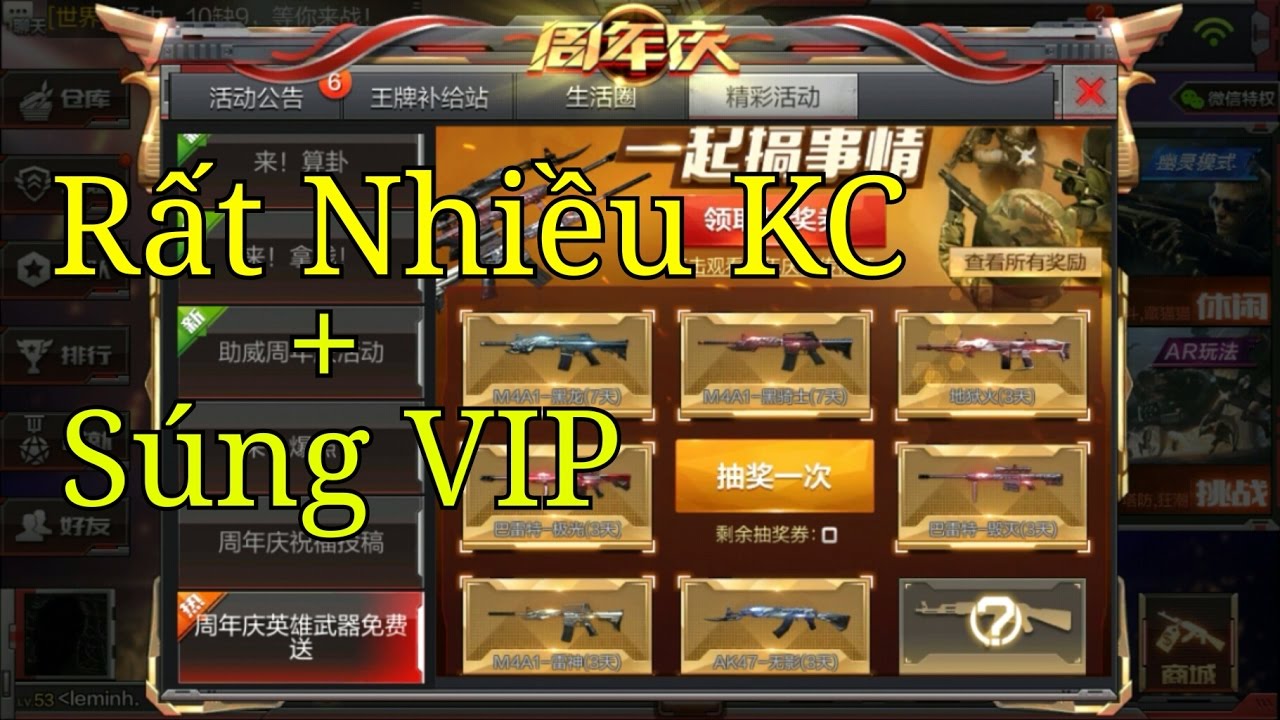CF Mobile | Event rất nhiều KC và Vòng Quay Súng VIP Free - YouTube