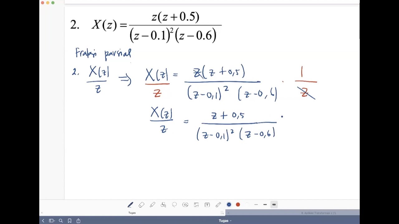 Invers Transformasi z menggunakan metode fraksi parsial (Latihan Soal ...