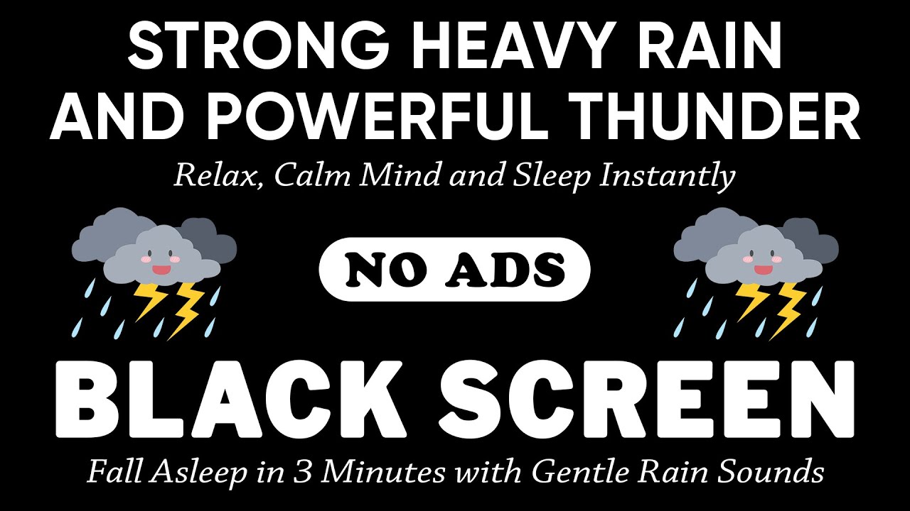 Heavy Rain & Thunder Sleep Sounds | 30 Mins Rain & Thunder | Sleep ...