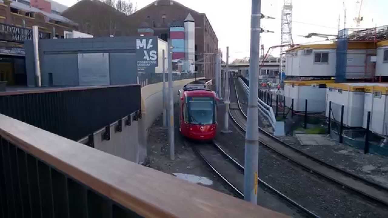 Light Rail Near Powerhouse Museum - YouTube