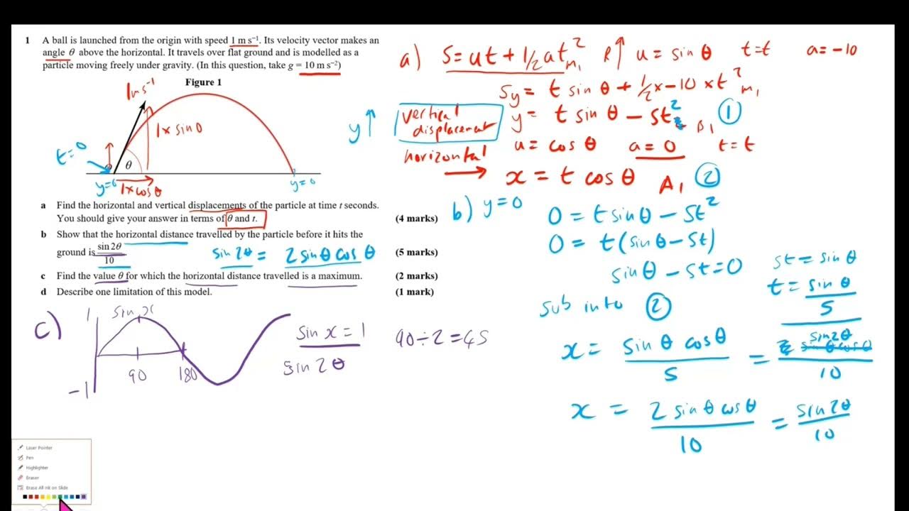 A level revision session 3 year 2 mechanics projectiles - YouTube