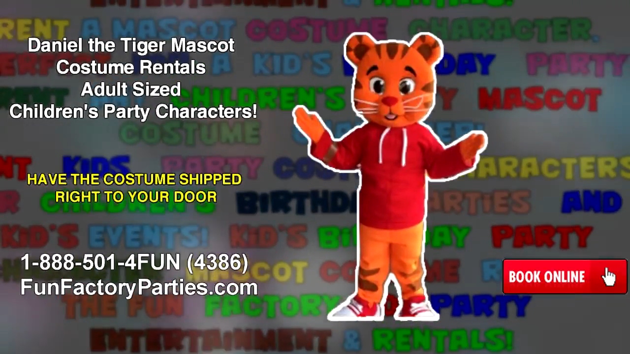 Daniel Tiger Mascot Costume Rentals Adult Sized | Daniel Tiger Children ...
