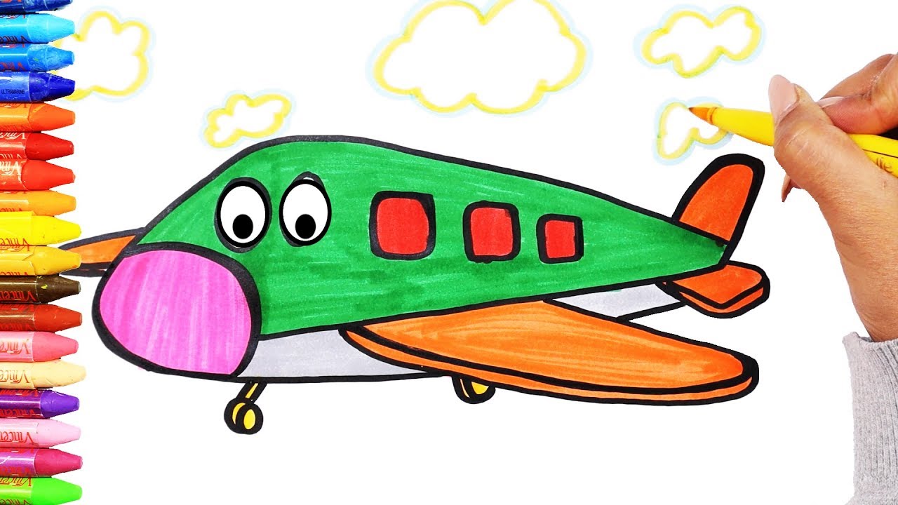 Wie zeichnet man Flugzeug | Zeichnen und Ausmalen für Kinder mit MiMi ...