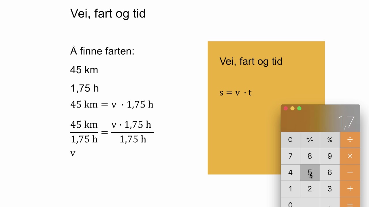 9.4 Vei, fart og tid - YouTube