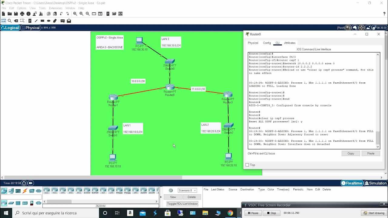 Cisco Packet Tracer - OSPFv2 (Configuration of each single interface) - YouTube