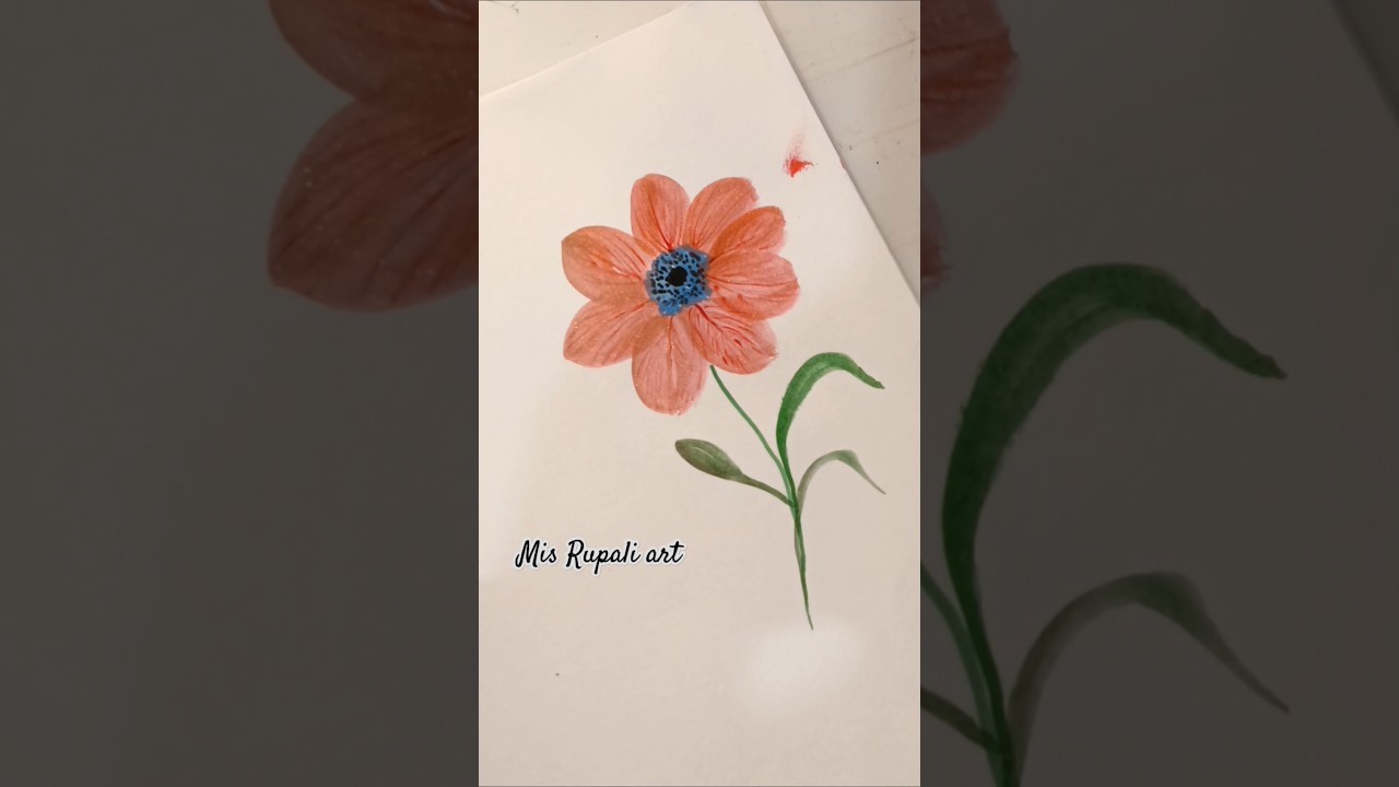 Simar beautiful flower art# watercolor #viralshort #painting - YouTube