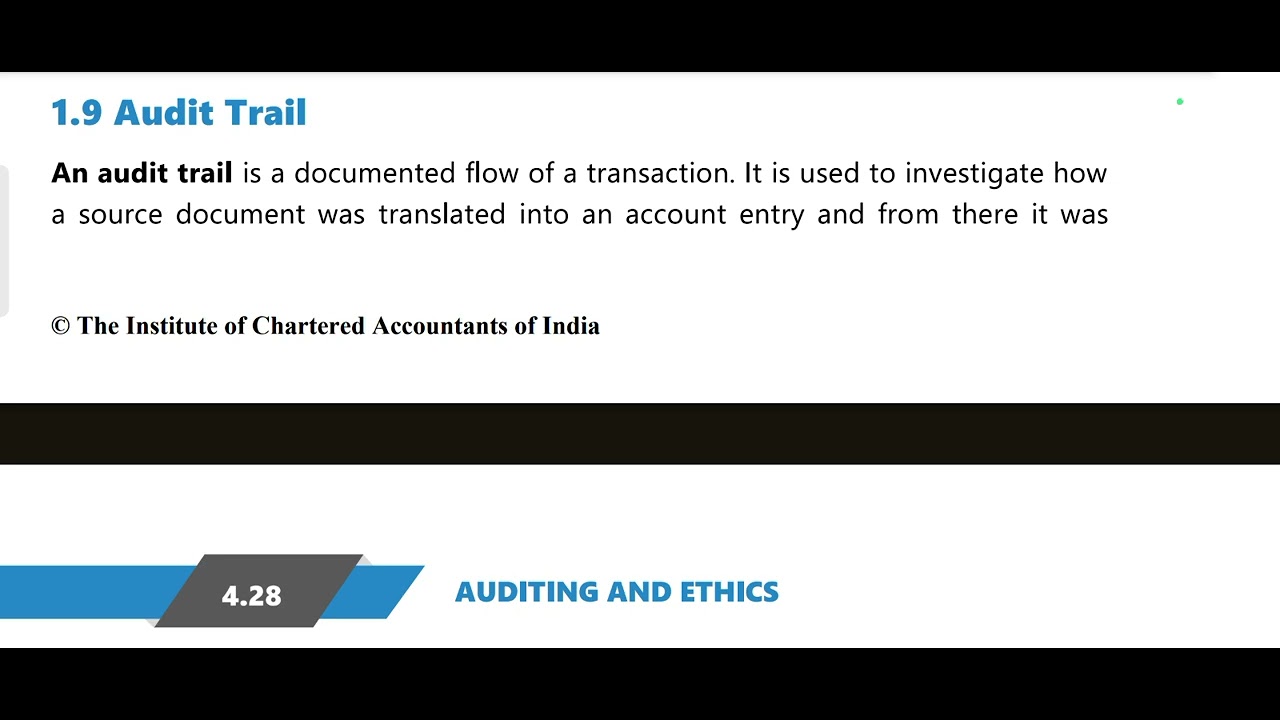 AUDIT TRAIL MEANING AND SIGNIFICANCE CA INTER AUDITING CHAP 4 audit-trail-meaning-and-significance-ca-inter-auditing-chap-4