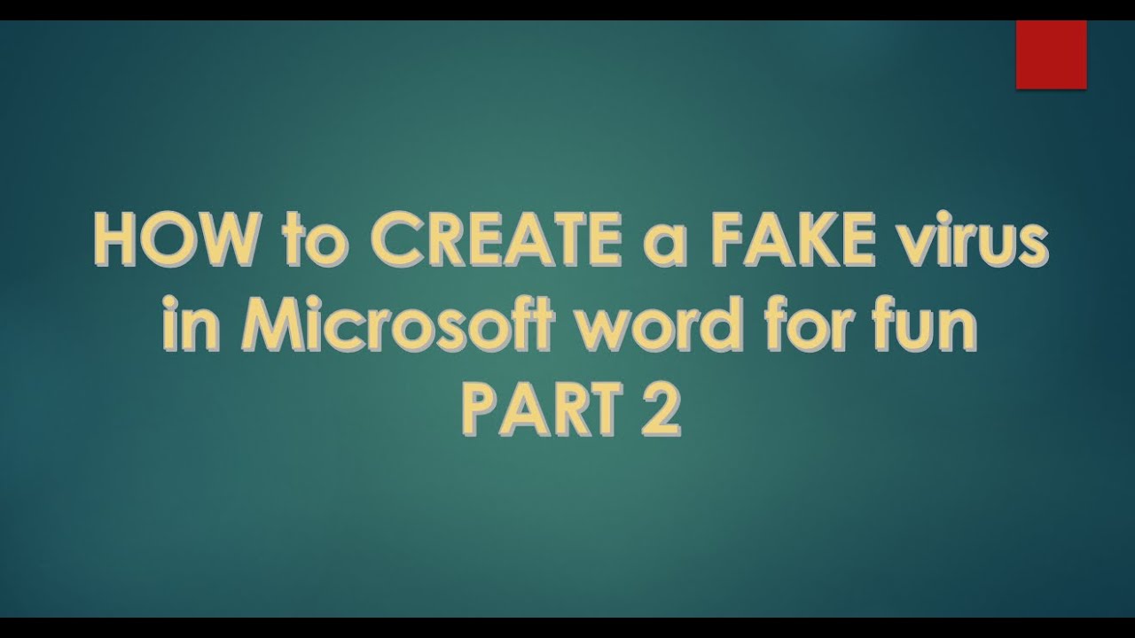 How to Create a Fake Virus in Mircrosoft Word for fun - YouTube