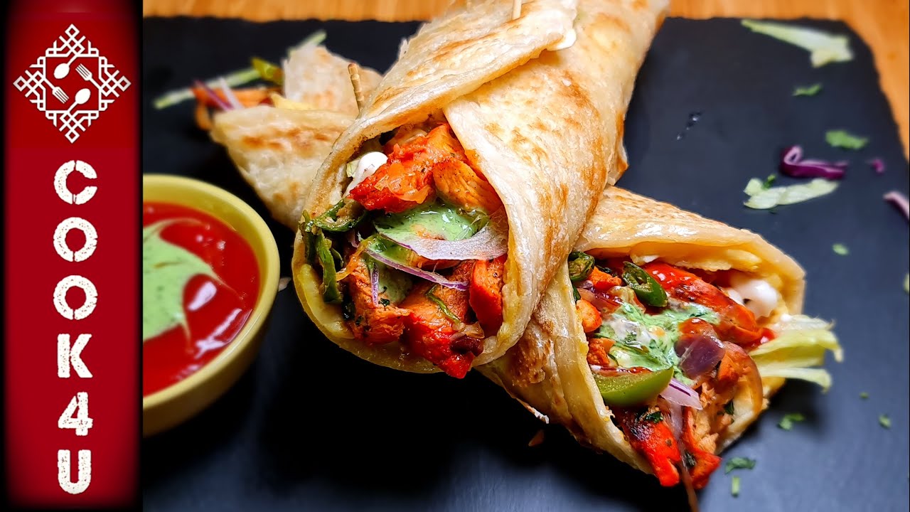 Chicken Kathi Roll | Chicken Tikka Egg Paratha Wrap | Kolkata Kathi ...