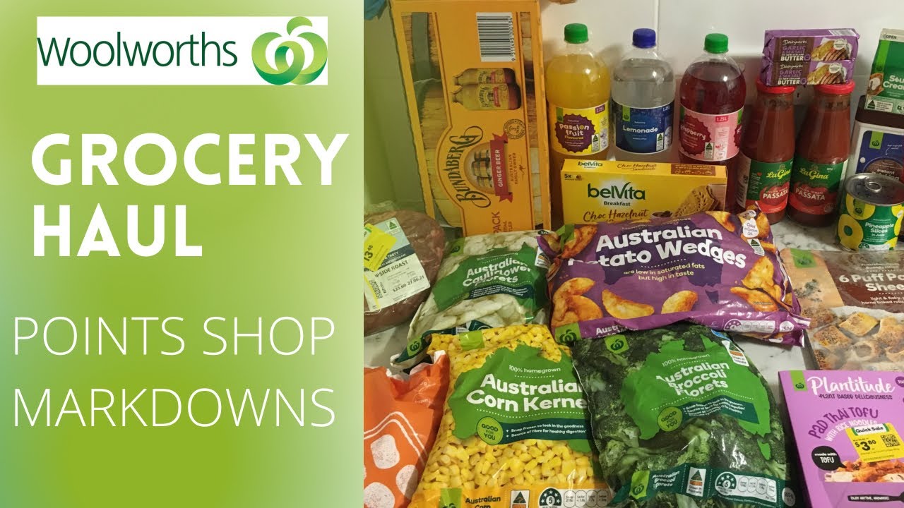 MARKDOWN & WOOLWORTH'S POINTS GROCERY HAUL / BOOSTER SHOP / SPENT $105 ...