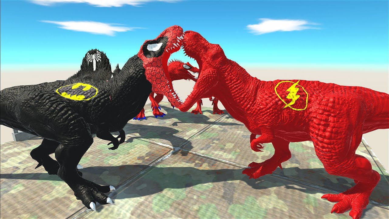 FLASH T-REX DEATH FALL - Animal Revolt Battle Simulator - YouTube