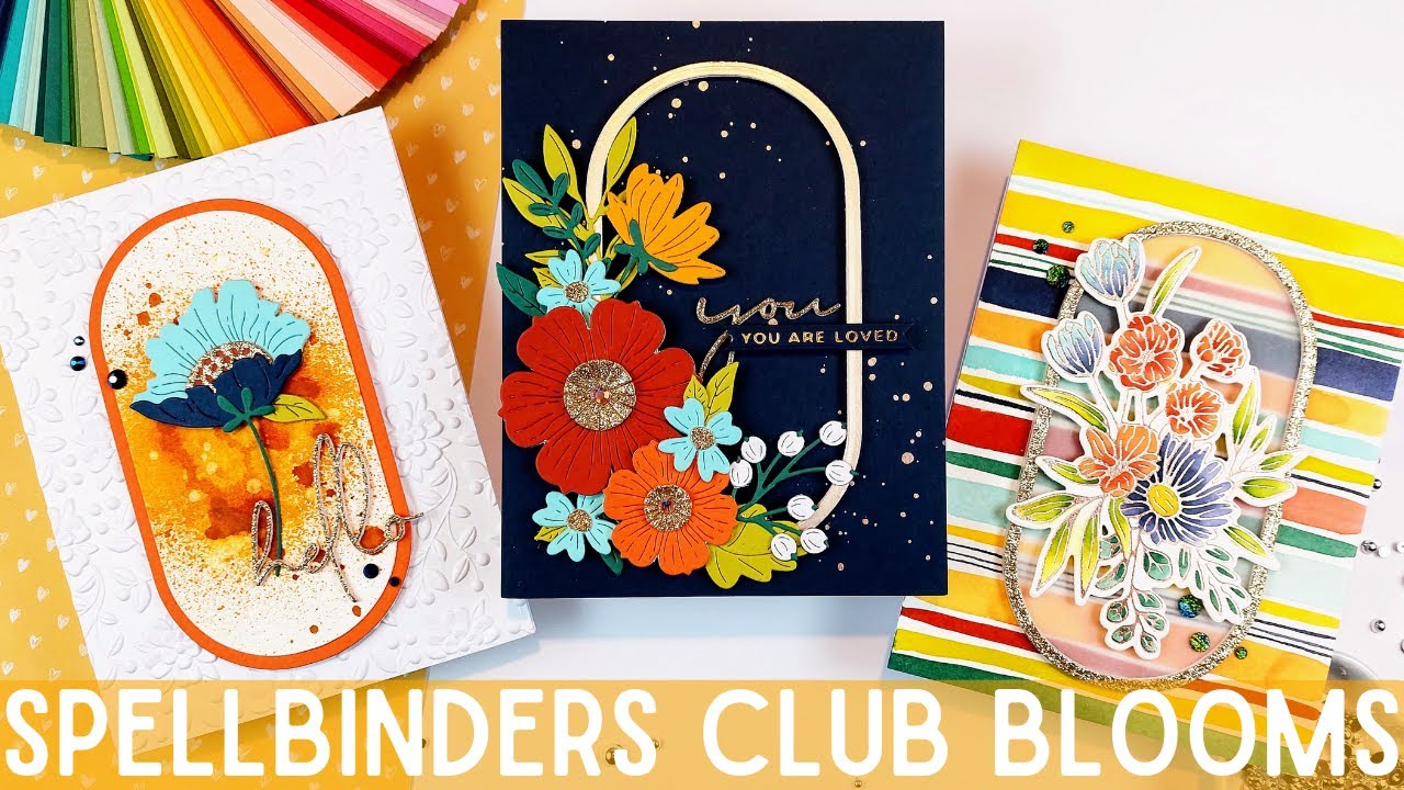 Colorful Floral Cards | Spellbinders Club Blooms and Essential Modern ...