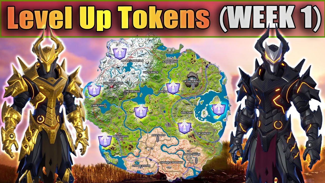 Fortnite All 7 Omega Knight Level Up Tokens Locations Guide (Week 1 ...