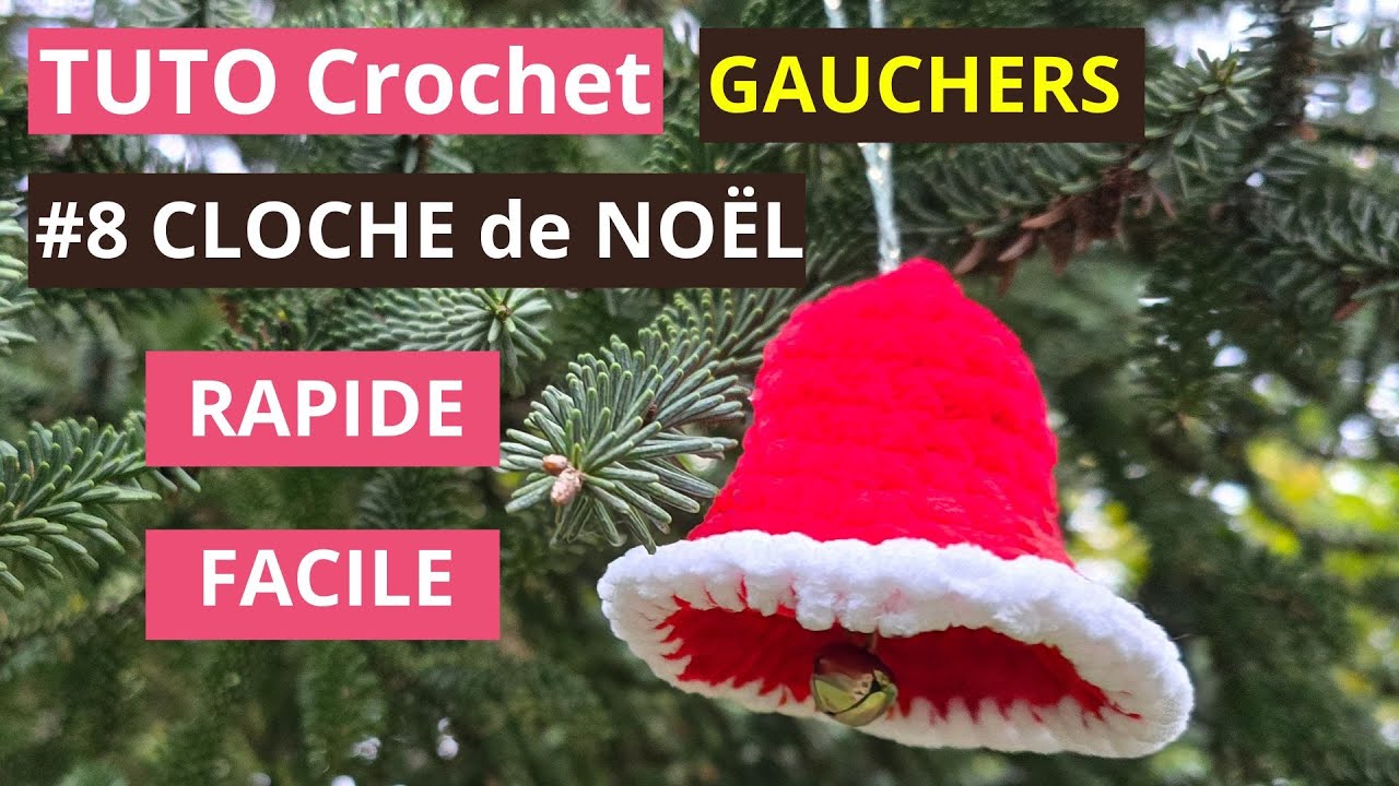 8-TUTO CROCHET (GAUCHER) - CLOCHE de Noël Bicolore 🎄 | Changement de ...