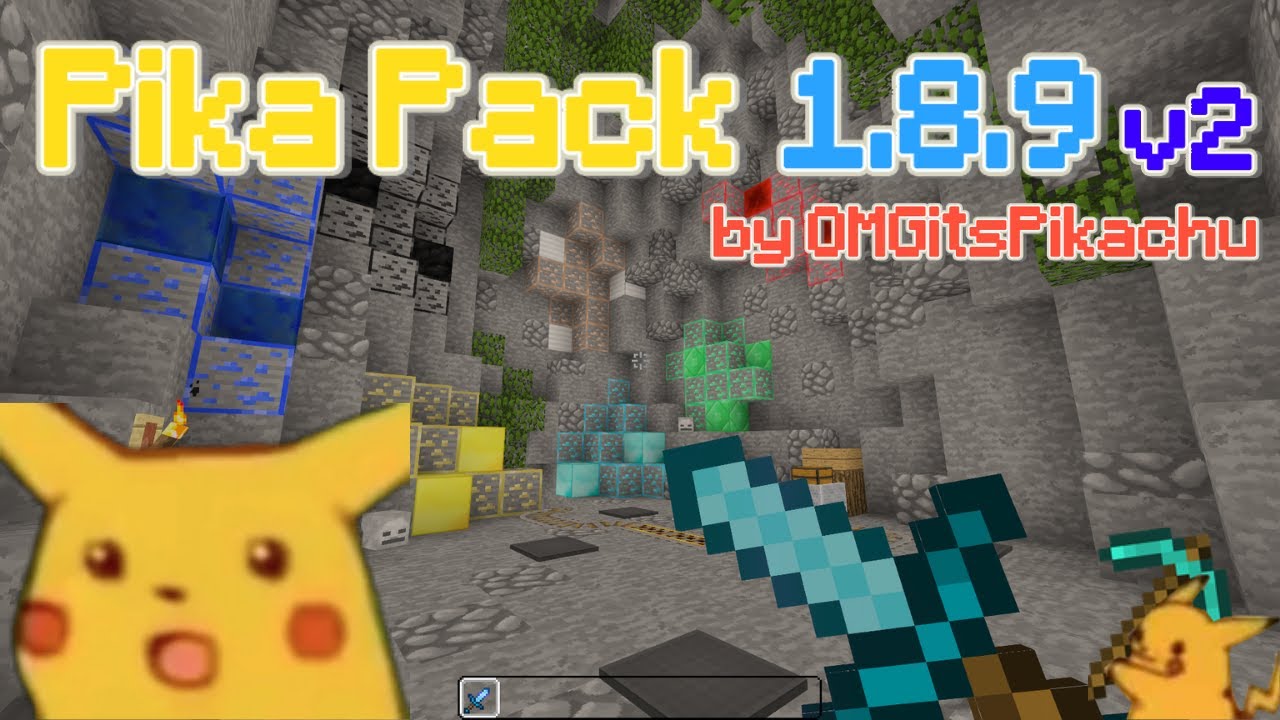 Pika Pack 1.8.9 v2 I Texture Pack Showcase I 400 Sub Special I (Link In ...