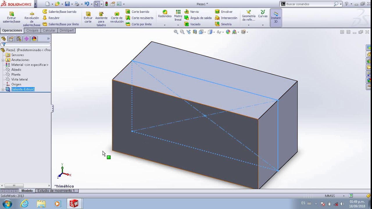 Tutorial de Solidworks Operaciones #1 Extruir - YouTube