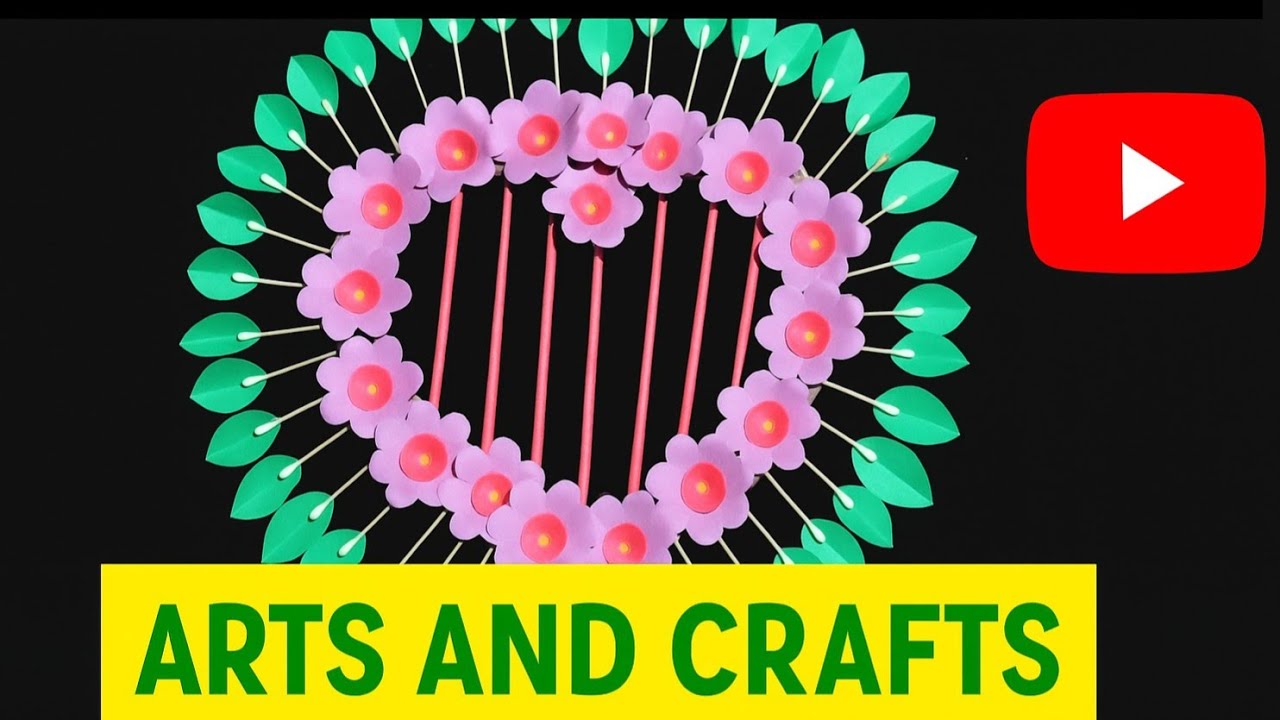 DIY Heart Flower Design | Paper Craft for Home Decoration | Simple Art ...