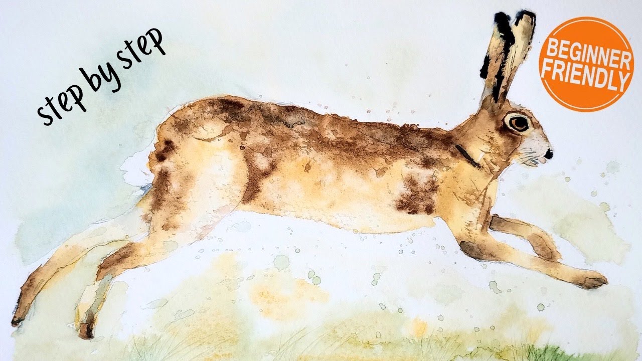How to paint a hare | Watercolour techniques for beginners - YouTube