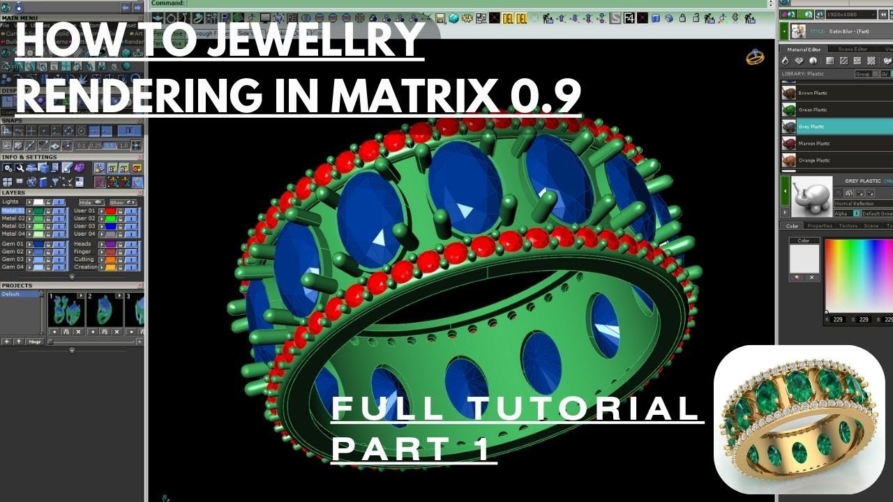 How to make jewellery realistic render in Matrix 0.9 PART 1 - YouTube