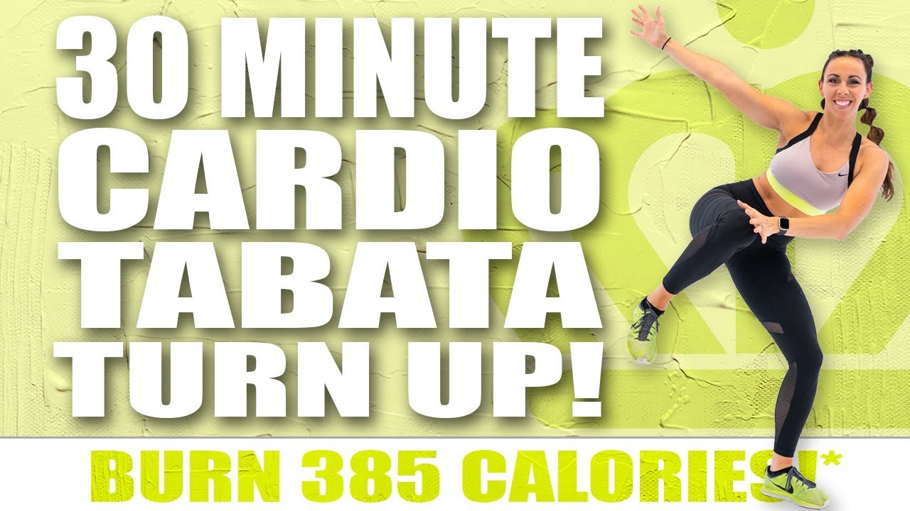 30 Minute Cardio Tabata Turn Up Workout 🔥burn 385 Calories 🔥with
