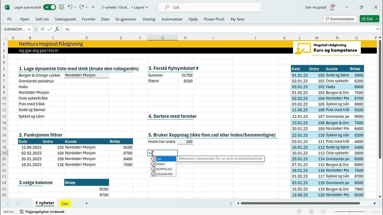 5 Excel nyheter som har blitt mine favoritter siden 2020 - YouTube