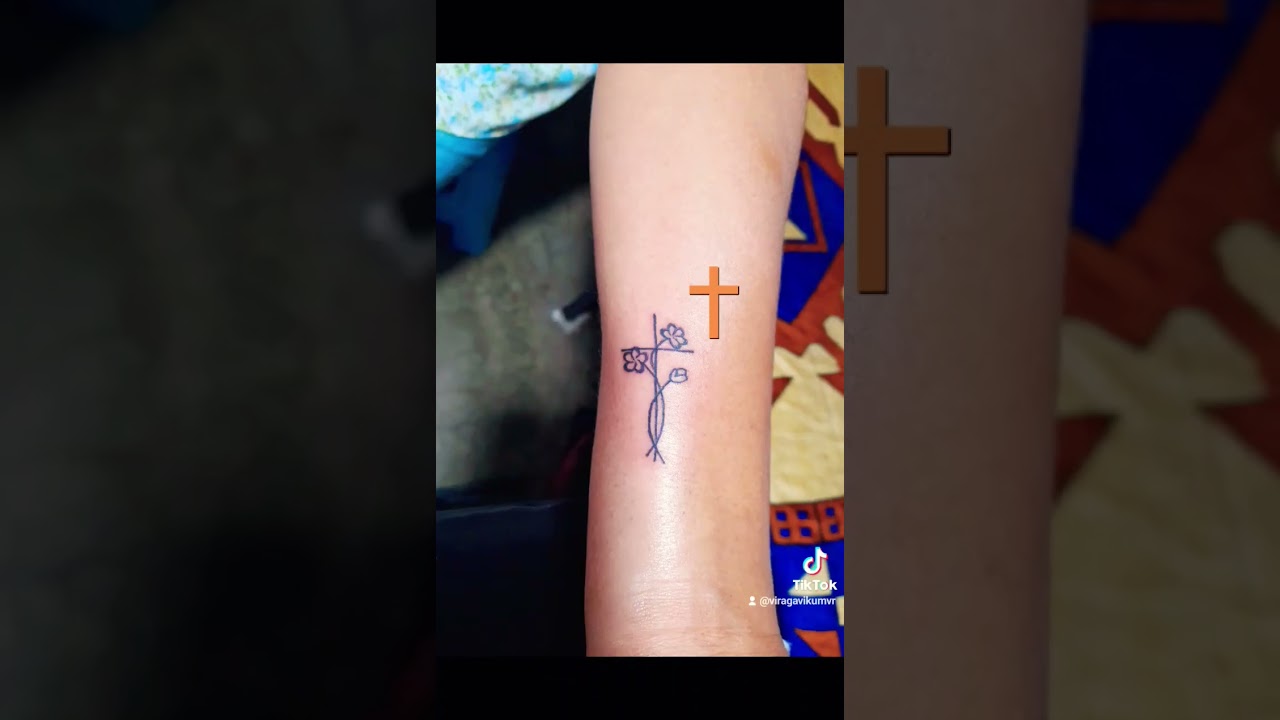 ledis small cross tattoo dising ..VR tattoos. - YouTube