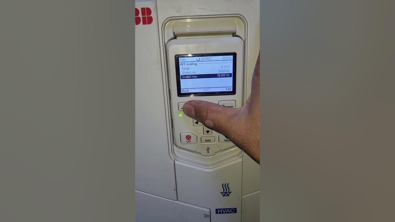 ABB vfd ACH580 changes manually HZ setting up down - YouTube