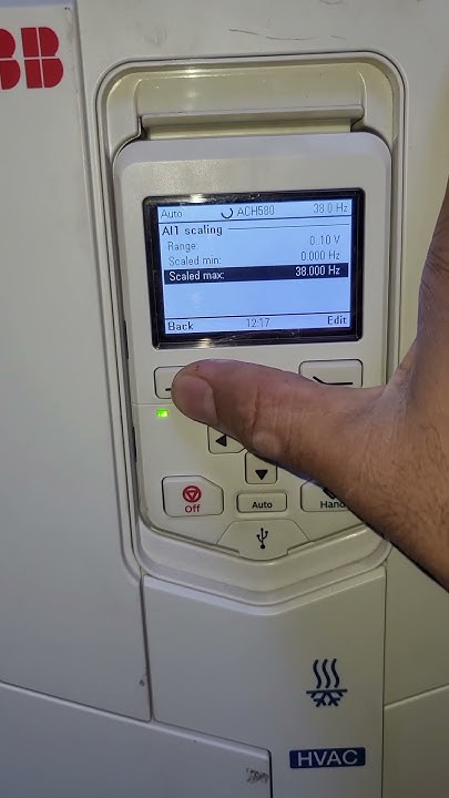 ABB vfd ACH580 changes manually HZ setting up down - YouTube