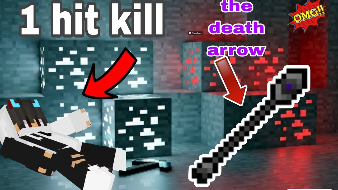 Minecraft PE 😜1hit kill arrow 😟😣 The death arrow😟 😈☠️ #minecraft # ...