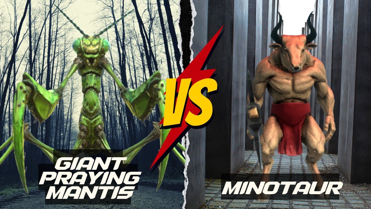 Giant Praying Mantis vs Minotaur - Animal Revolt Battle Simulator - YouTube