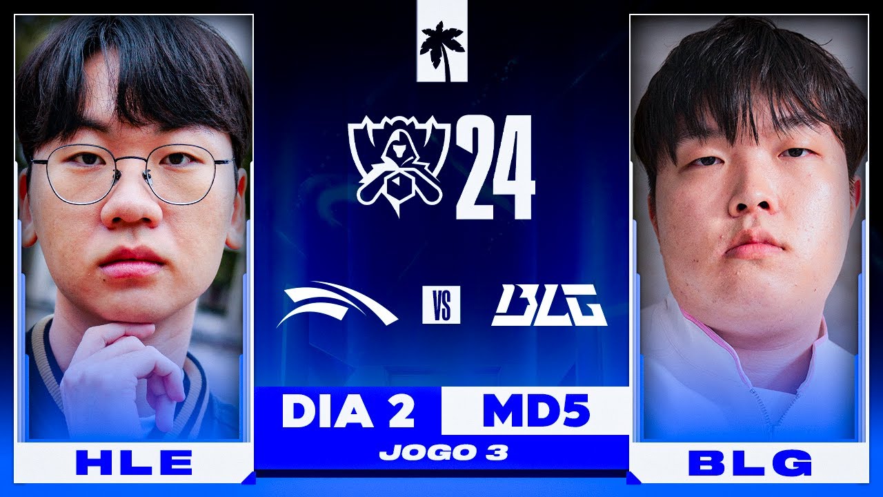HLE x BLG | Jogo 3 - MD5 | Quartas de Final | Worlds 2024 | Ilha das Lendas - YouTube