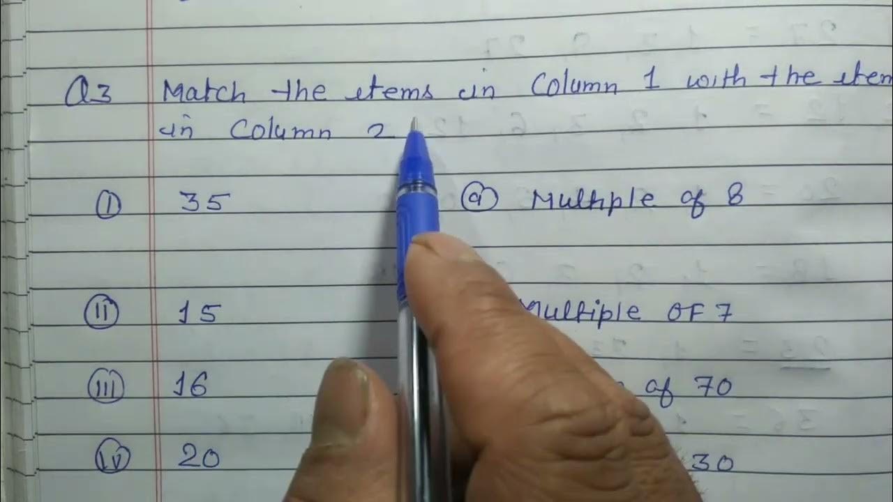 Class 6 - Exercise 3.1 - Q 2 | Write first five multiples of - YouTube