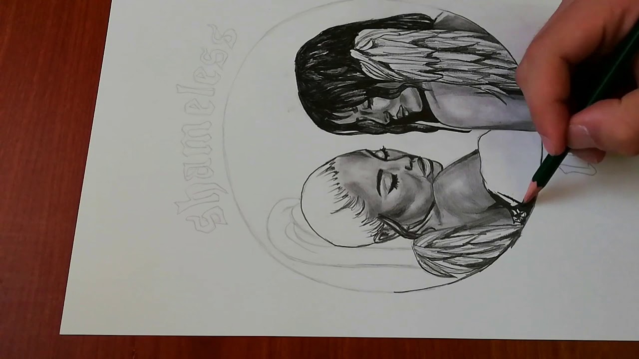 Drawing Ariana Grande & Camila Cabello | Shameless Idea - YouTube