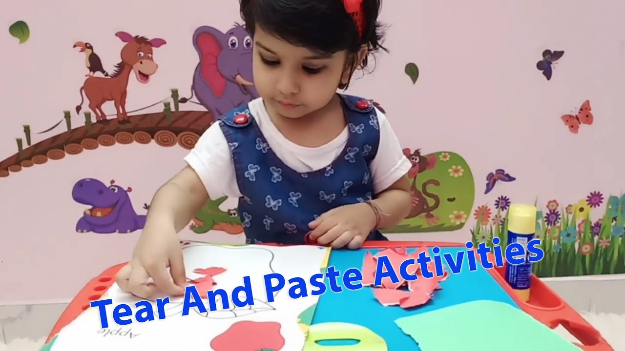 Tear And Paste Activities For Nursery Kids | Paper Tearing And Pasting ...