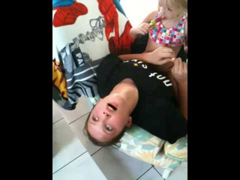 My beautiful step daughter upside down