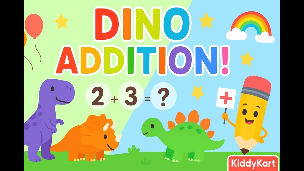 Dino Math Adventure 🐲 | Counting & Adding for Preschoolers | KiddyKart ...