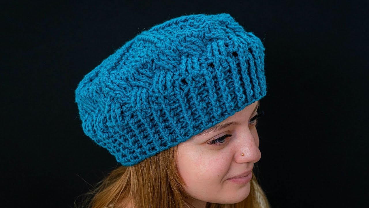 How to crochet a simple beret hat with a hook - crochet for beginners ...