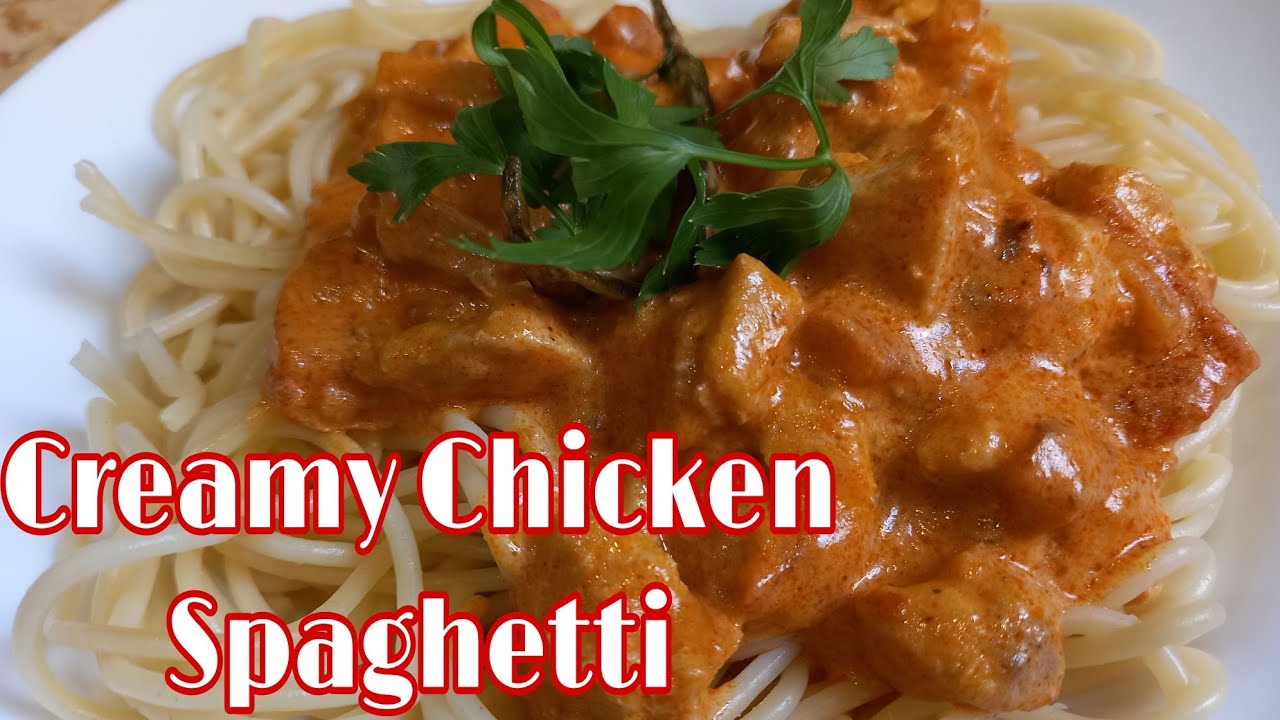 CHICKEN SPAGHETTI RECIPE | ARABIAN STYLE CREAMY CHICKEN SPAGHETTI ...