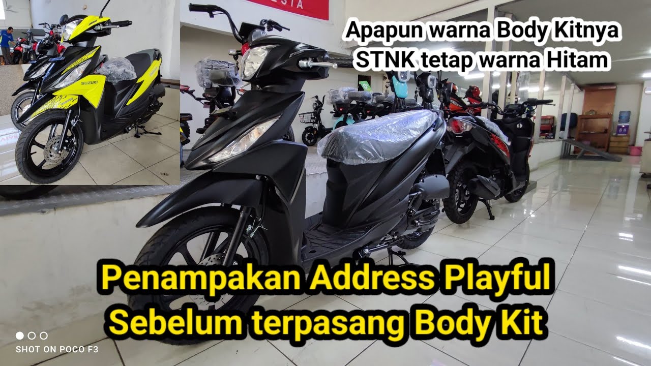 Penampakan Suzuki Address Playful sebelum terpasang Body Kit. Hitamnya ...